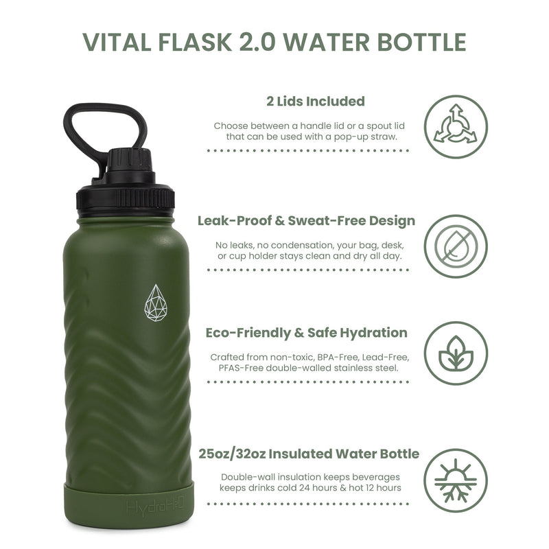 Vital Flask 2.0: Keeps Drinks Cold 24 Hours, Hot 12 Hours